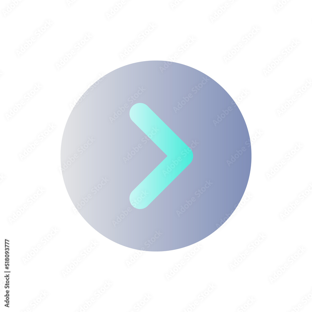 Stockvector Arrow right button flat gradient color ui icon. Next track. Toolbar control element ...