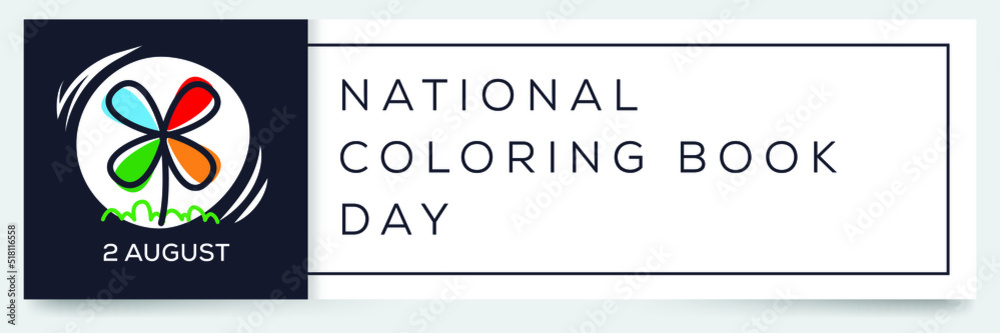 National Coloring Book Day, held on 2 August. Stock Vector | Adobe Stock