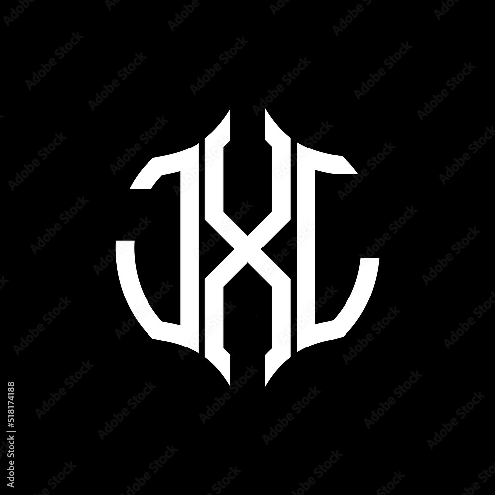 JXL letter logo. JXL best black background vector image. JXL Monogram ...