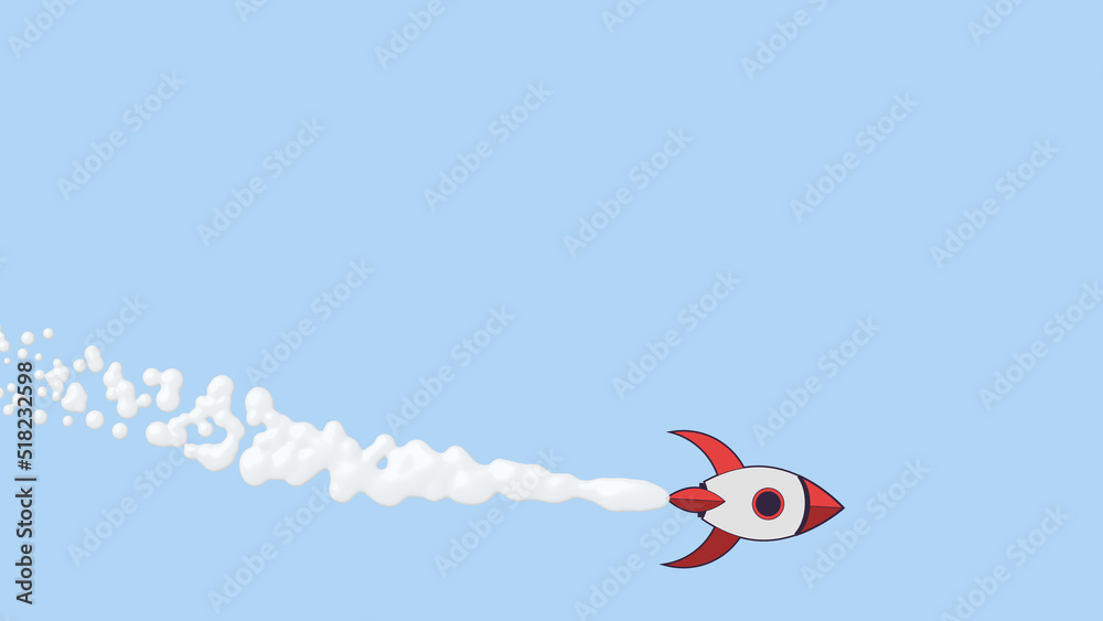 Space shuttle take-off animation. Rocket flying cartoon style anime ...