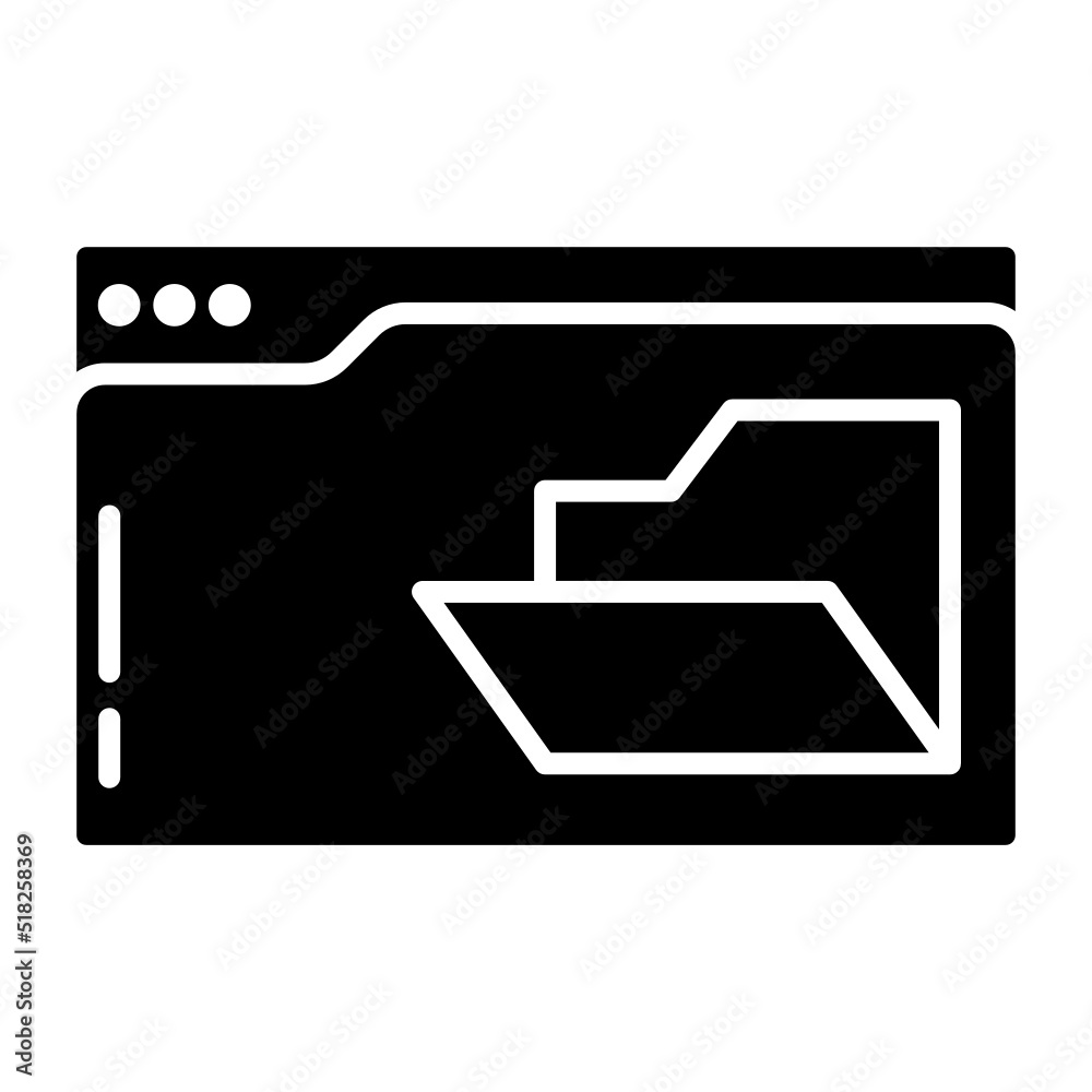 open folder icon in file explorer Stock Vector | Adobe Stock
