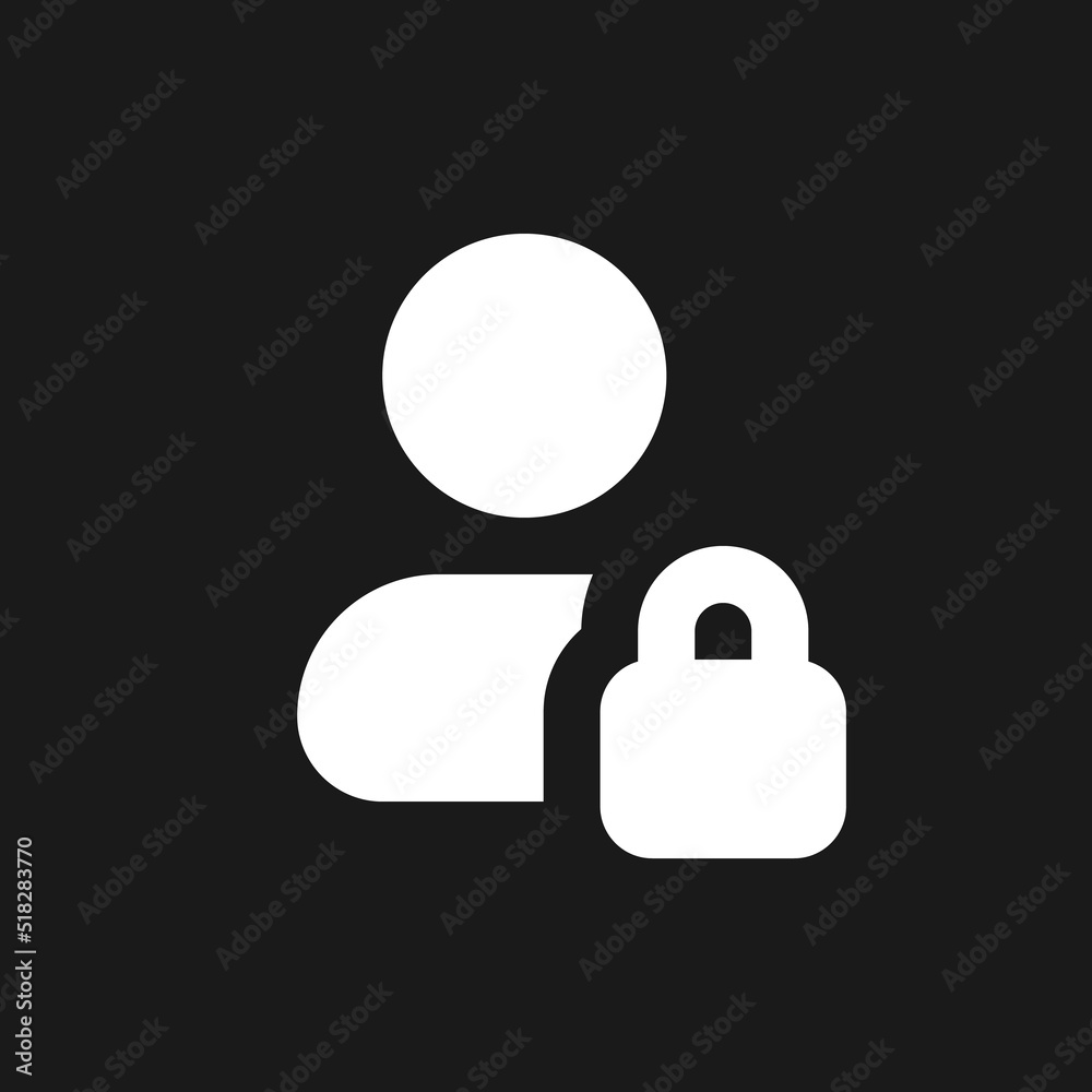 Hidden private contact dark mode glyph ui icon. User profile under ...