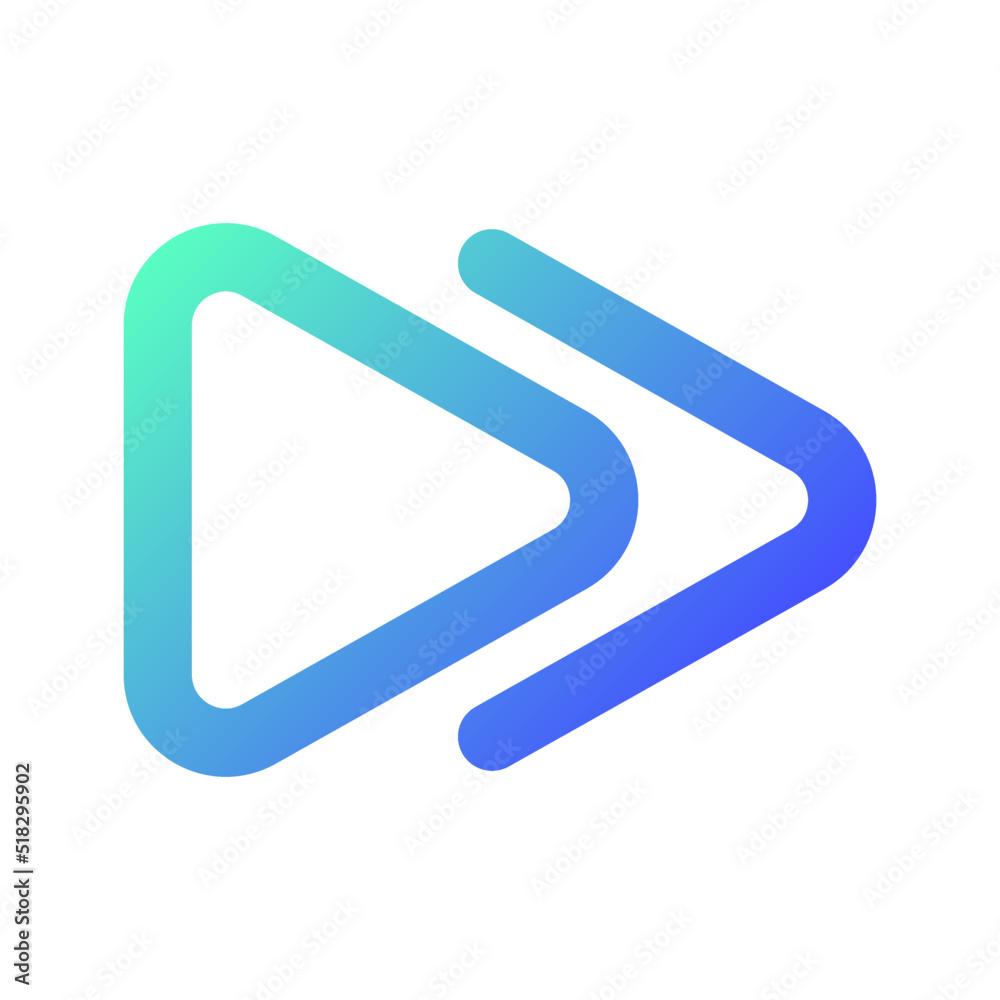 Image vectorielle Stock Fast forward button pixel perfect gradient linear ui icon. Music player ...