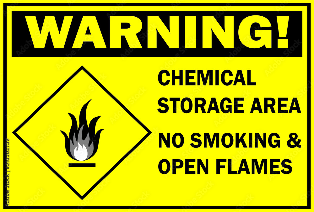 Chemical storage area warning sign printable vector Stock Vector ...