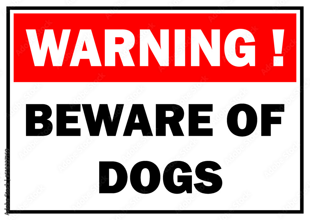 Beware of dogs warning sign board printable vector Stock Vector | Adobe ...