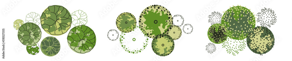 Tree for architectural floor plans. Entourage design. Various trees ...