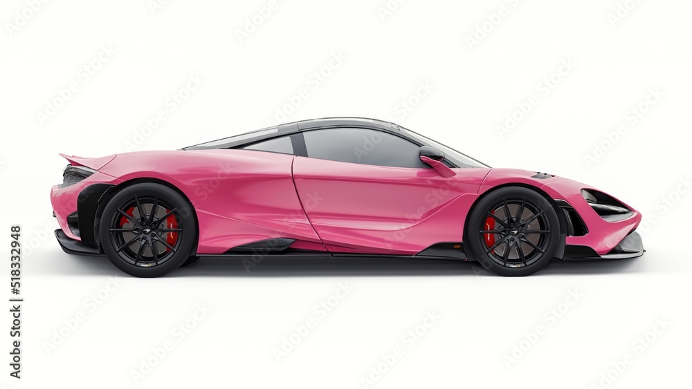 Dallas. USA. July 20, 2022. Pink McLaren 765LT. Super sports car 3d ...
