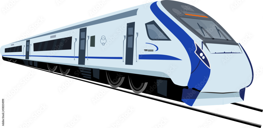 Illustration of Indian high speed Vande Bharat train Stock Vector ...