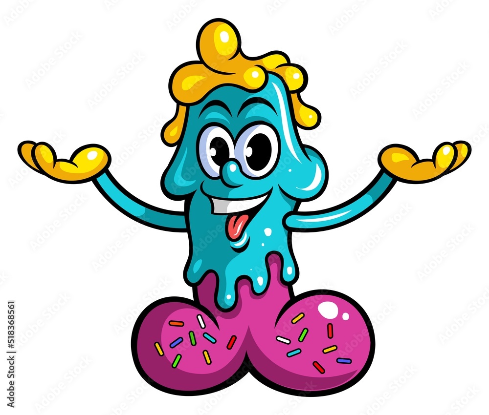Human penis waffle bakery logo design, mascot concept. Cartoon style ...