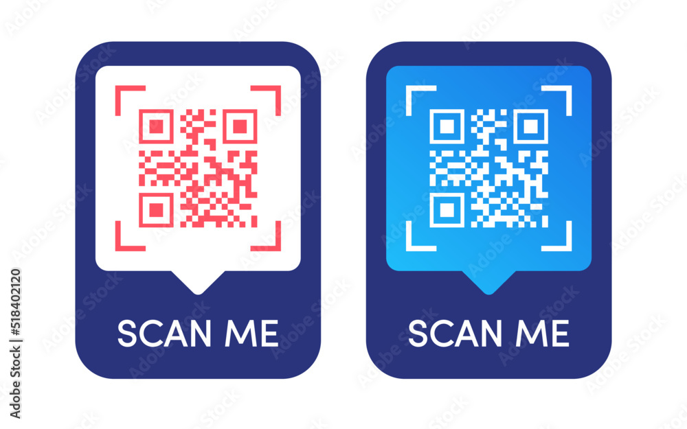 Qr code sticker modern style for mobile payment and identity, city ...