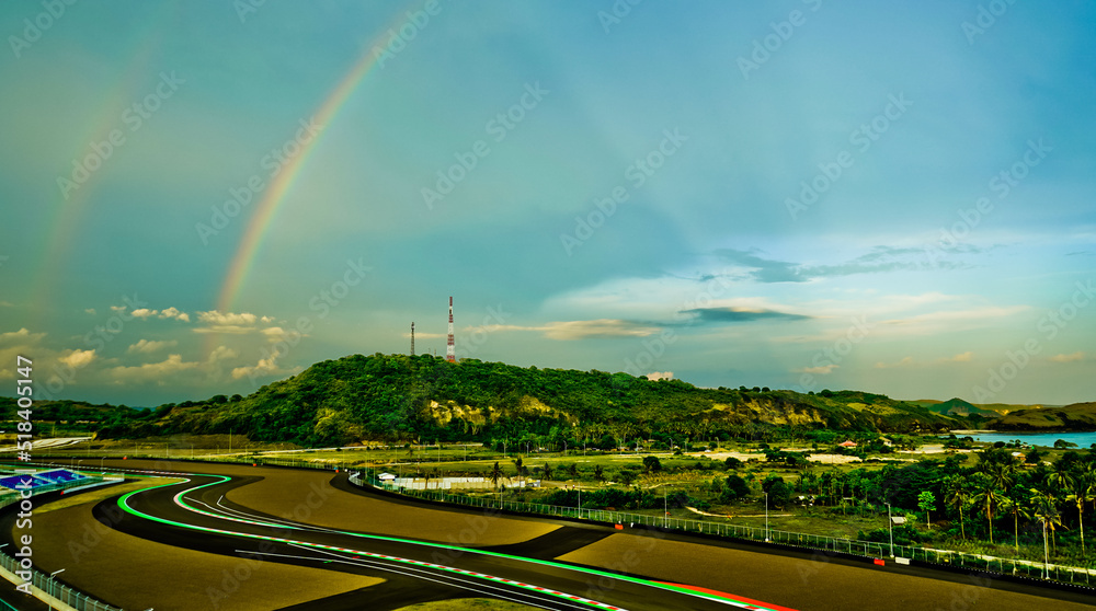 Foto de Stock Rainbow at the Mandalika Circuit, Lombok, West Nusa ...