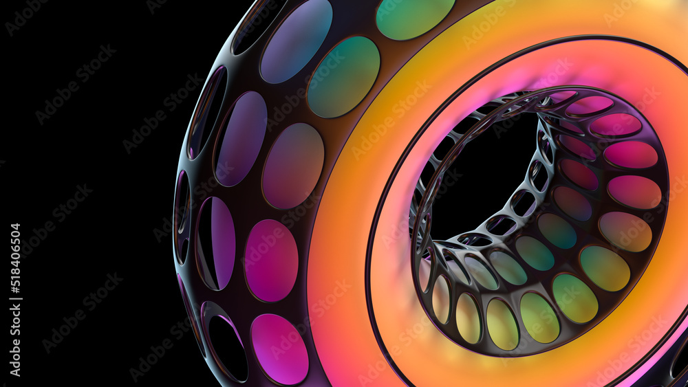 Rainbow color wheel in a black grid. Stock Photo | Adobe Stock