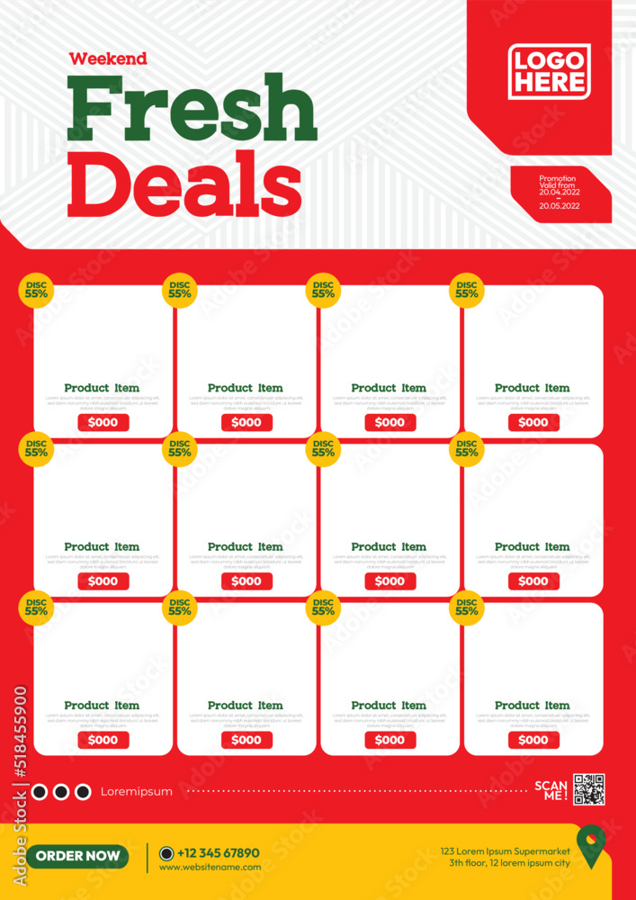 promotional catalog flyer template for grocery store Stock Vector ...