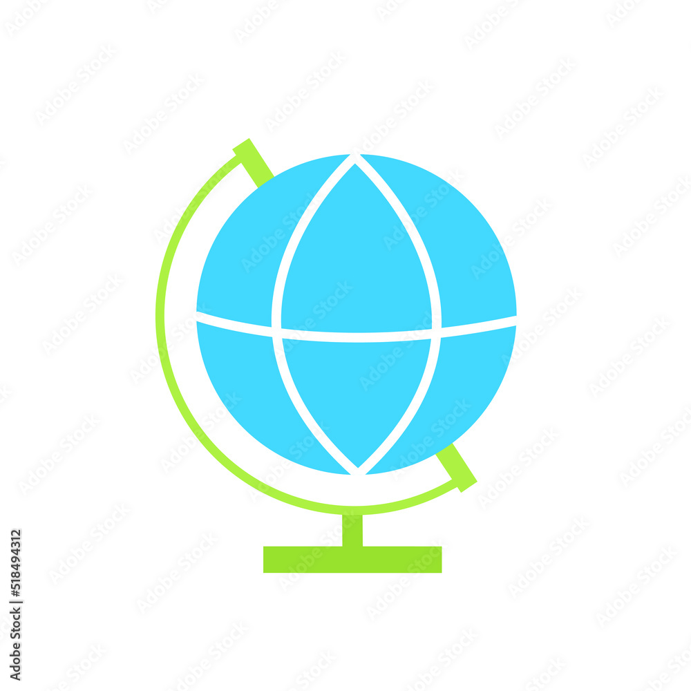 School globe concept. Back to school. Globe, cartoon illustration ...