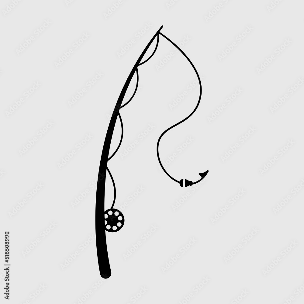 เวกเตอร์ Stock Fishing Rod SVG Cut File, Fishing Pole Svg, Fishing Reel ...