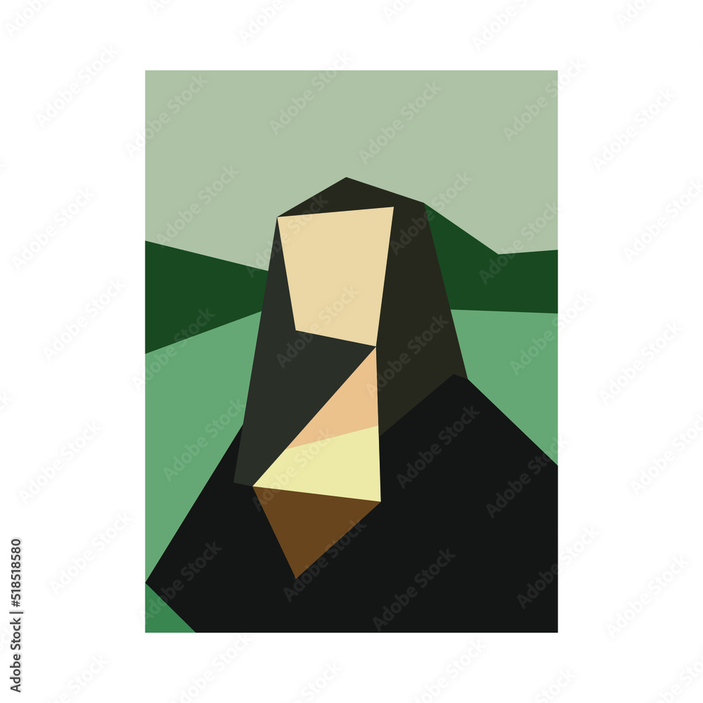 Painting by Leonardo da Vinci called Mona Lisa converted into vector ...