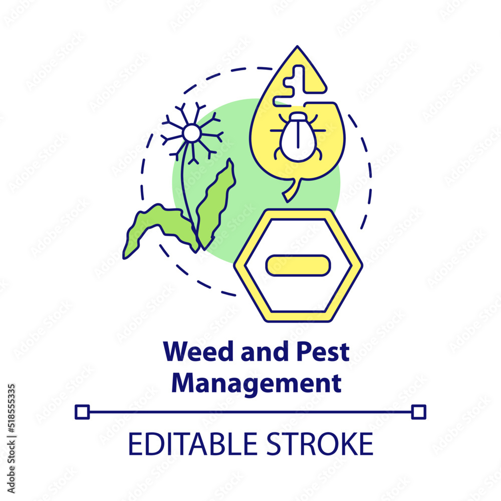 Weed and pest management concept icon. Prevent issues. Increased crop ...