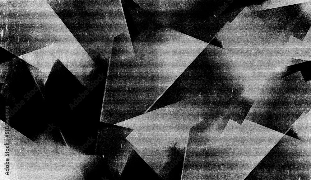 Abstract vintage noir landscape background texture with geometric ...