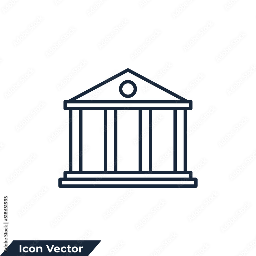 bank building icon logo vector illustration. banking symbol template ...