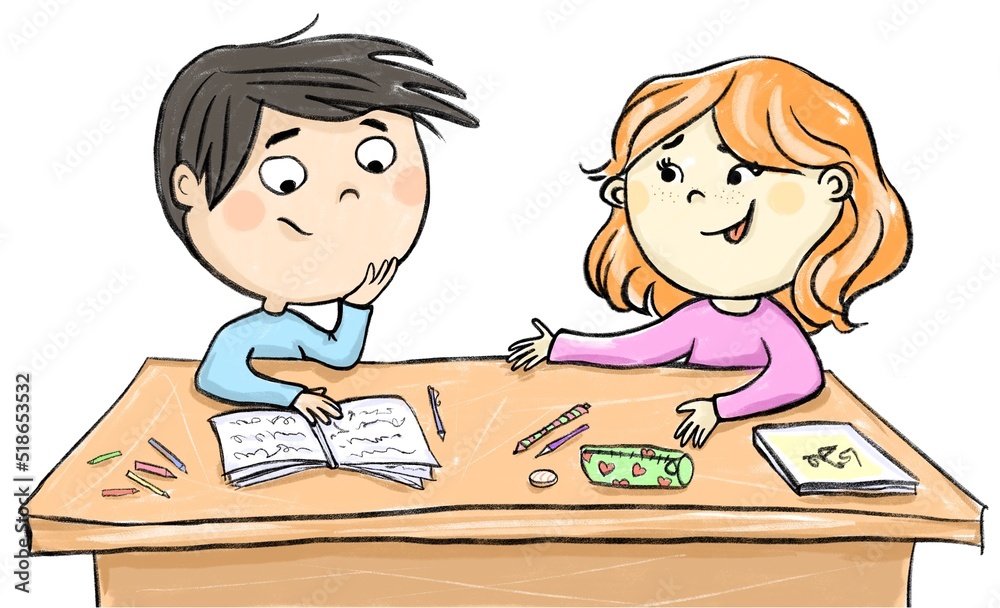 Cartoon Helping A Friend