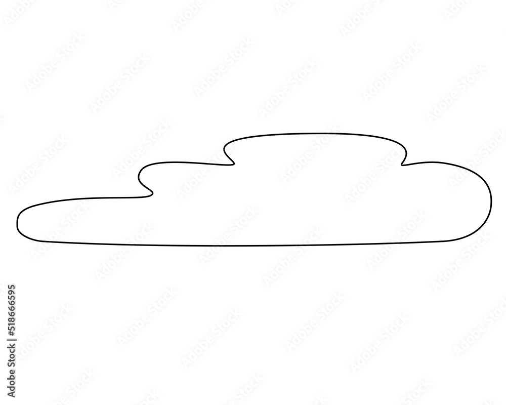 Cloud, weather phenomenon sign - vector linear picture with editable ...