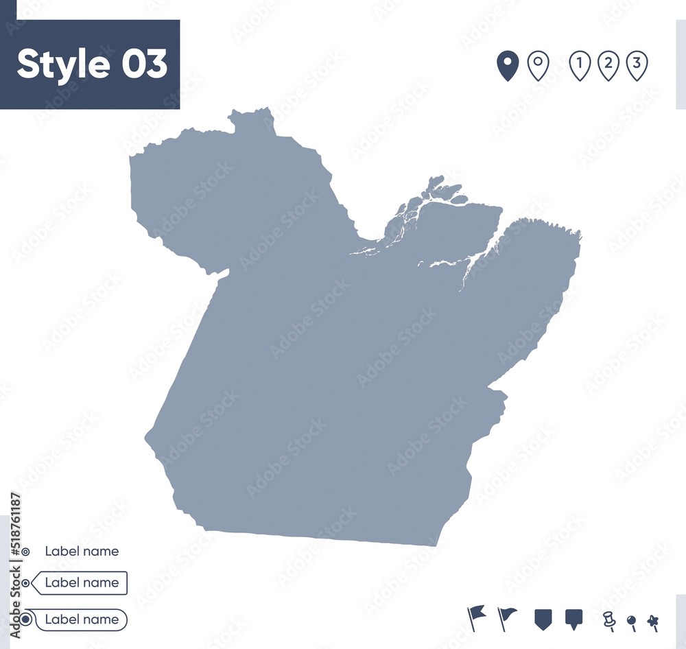 Para, Brazil - map isolated on white background. Outline map. Vector ...