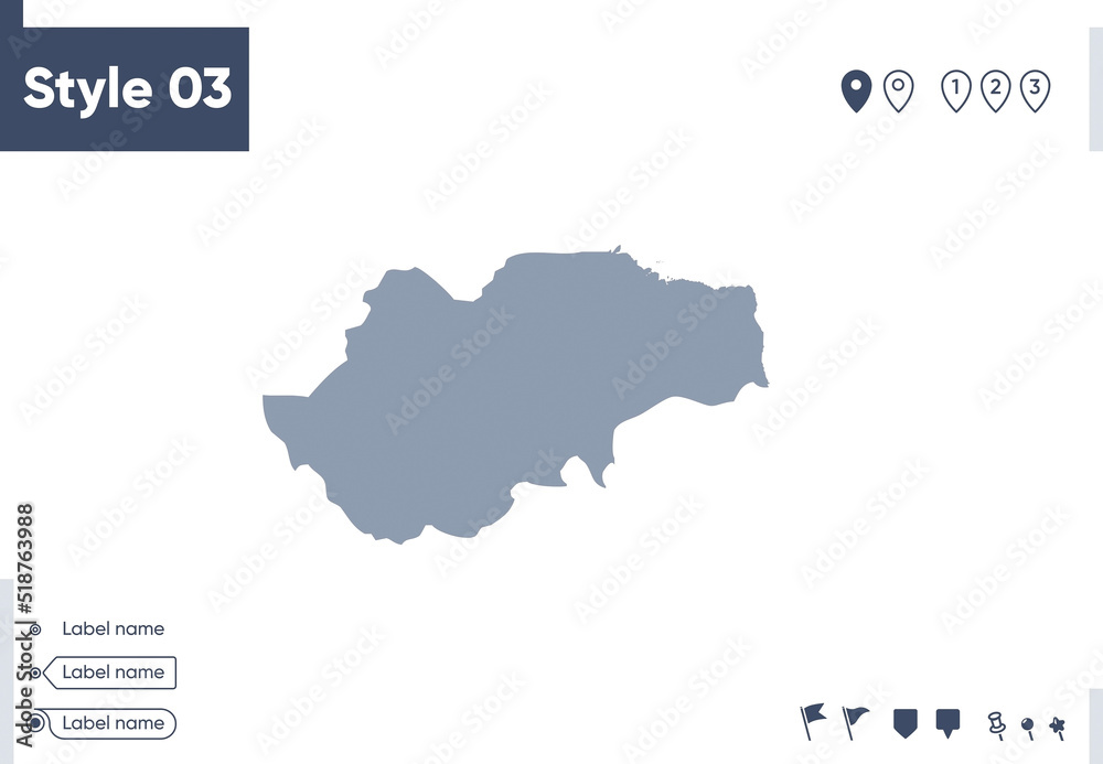 Jambi, Indonesia - map isolated on white background. Outline map ...