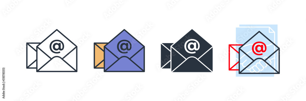 email icon logo vector illustration. Envelope Mail symbol template for ...