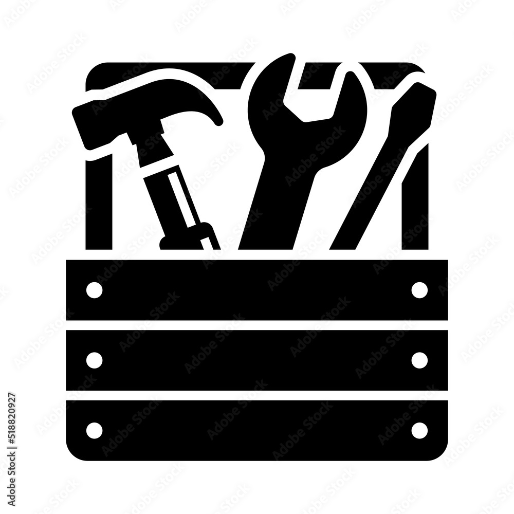 Toolbox or tool kit. Tool box or Fixing, repair and renovation vector ...