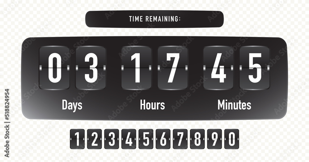 Time remaining template vector realistic style isolated on transparent ...