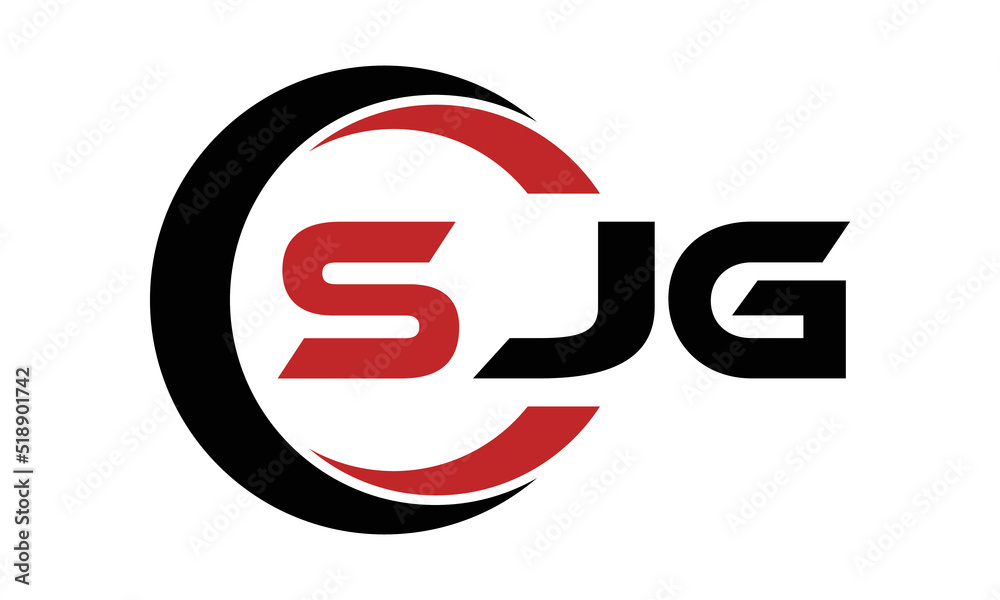 Image vectorielle Stock SJG three letter swoosh logo design vector ...