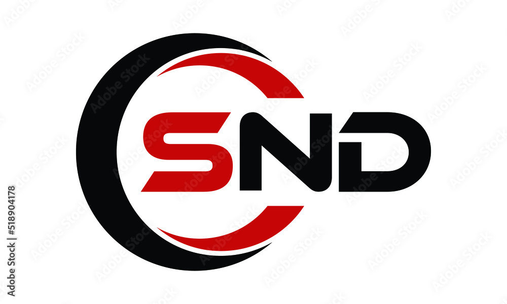SND three letter swoosh logo design vector template | monogram logo ...