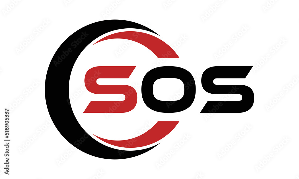 SOS three letter swoosh logo design vector template | monogram logo ...