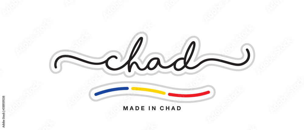 Made in Chad, new modern handwritten typography calligraphic logo ...