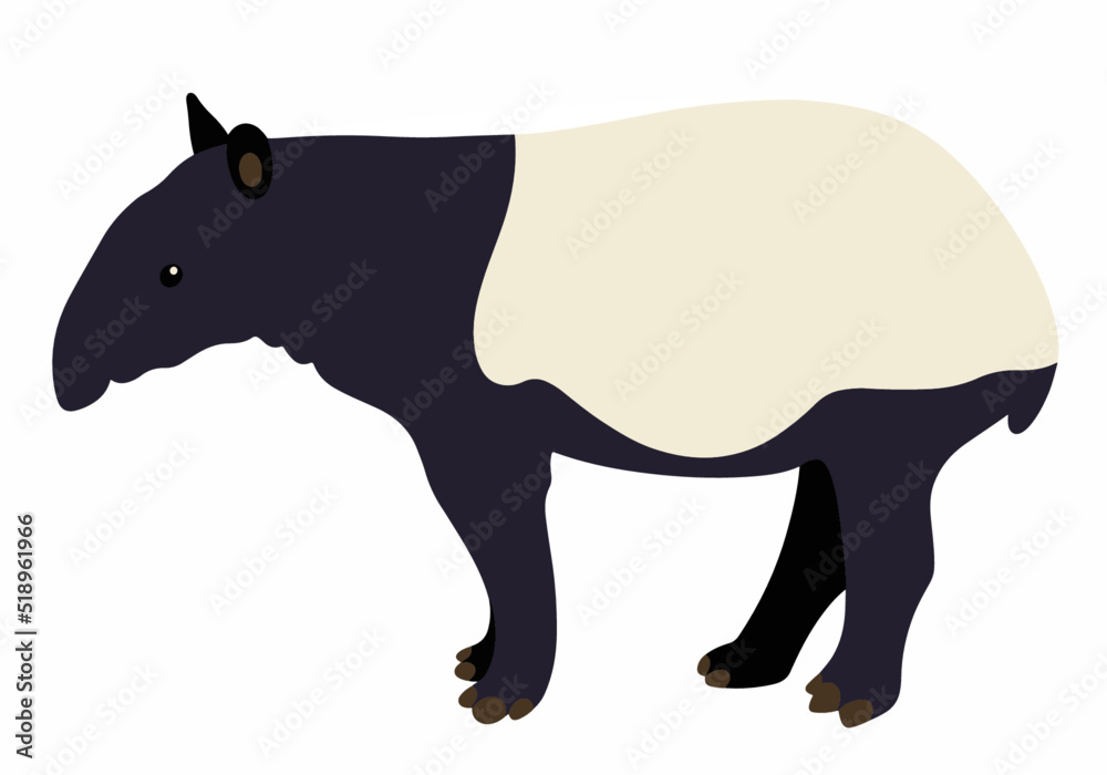 Malayan tapir vector cartoon illustration Stock Vector | Adobe Stock
