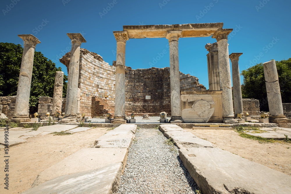 Ruins of ancient city Ephesus, Turkey. UNESCO cultural heritage Stock ...