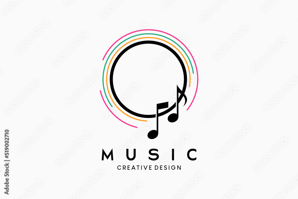 Music icon logo design or music symbol with creative creative concept ...