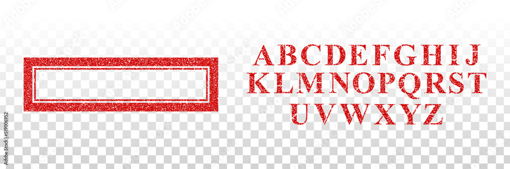 Vector realistic isolated template for red rubber stamp design and ...