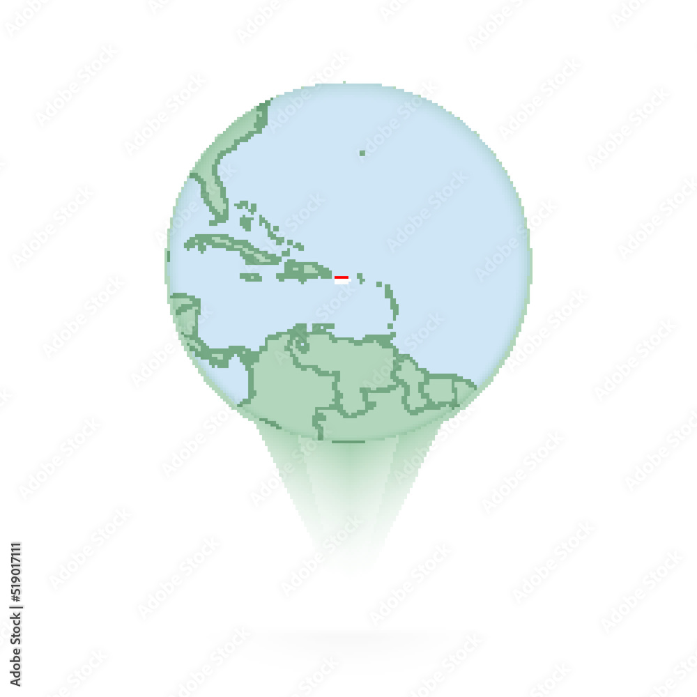 Puerto Rico map, stylish location icon with Puerto Rico map and flag ...
