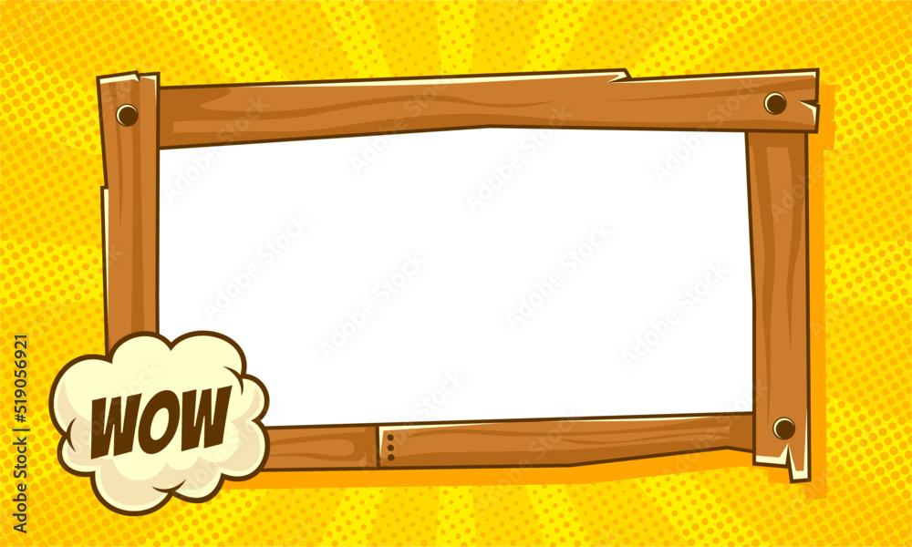 Cartoon wooden frame background design Stock Vector | Adobe Stock