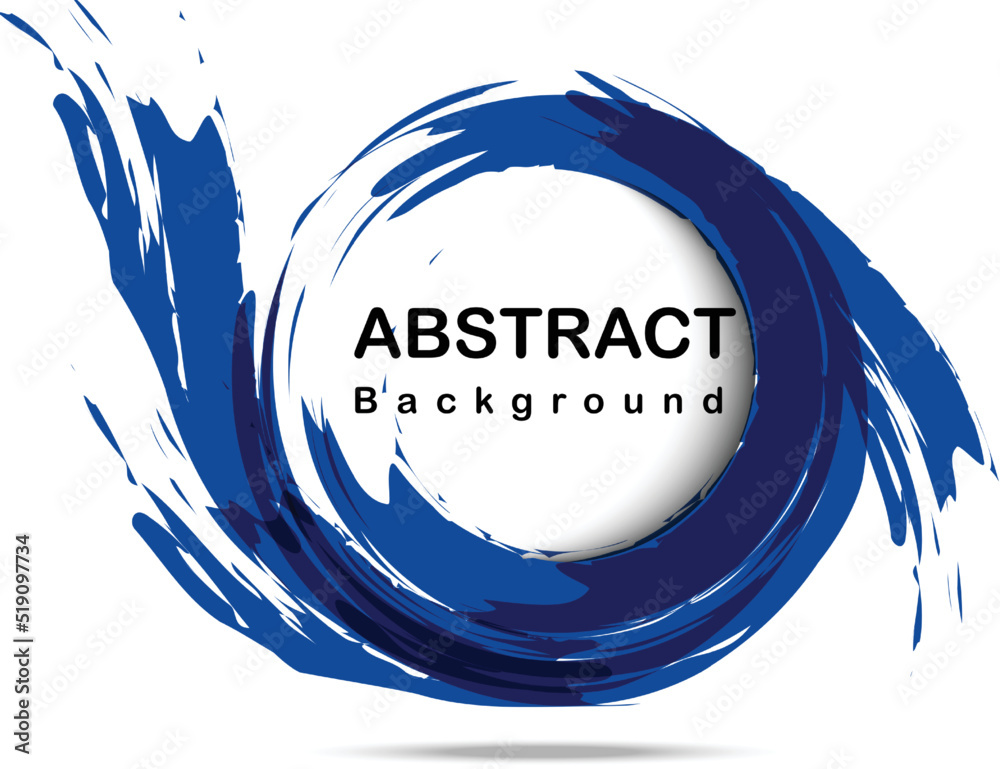 Blue paint circle on white background. blue circle design in a ...