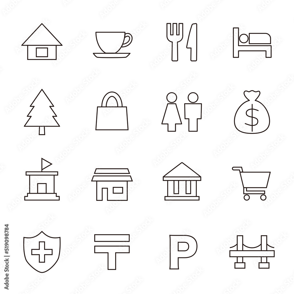 Map location icon set Stock Vector | Adobe Stock