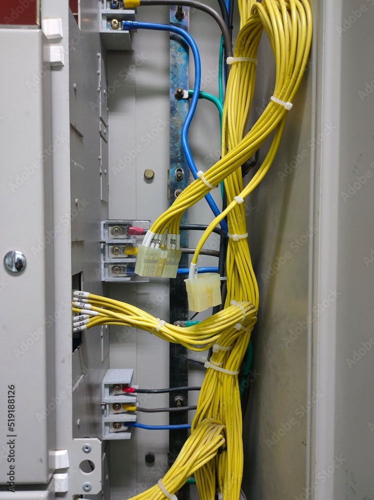 Control panel assembly with wiring and terminal , Terminate wiring in ...
