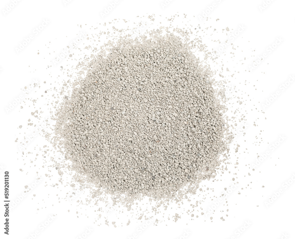 Small rocks ground texture isolated white background. road stone ...