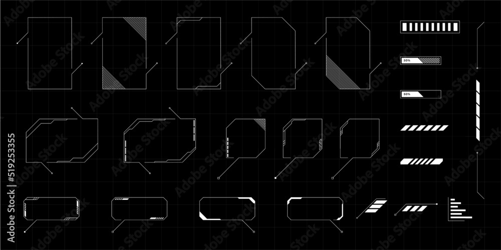 Vector de Stock Sci-fi futuristic hud dashboard display virtual reality technology screen ...