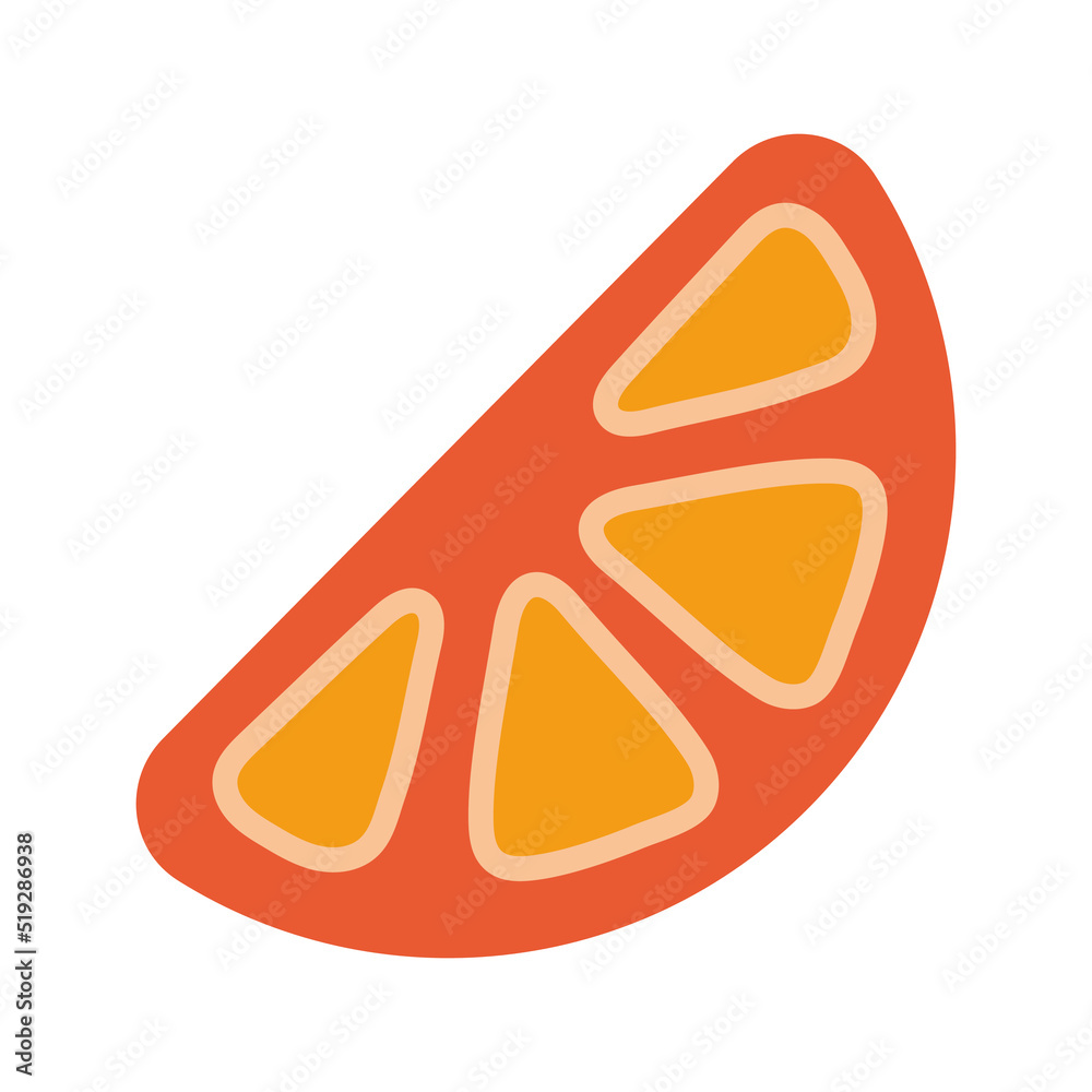 Cute orange slice eraser, cartoon style. Trendy modern vector ...