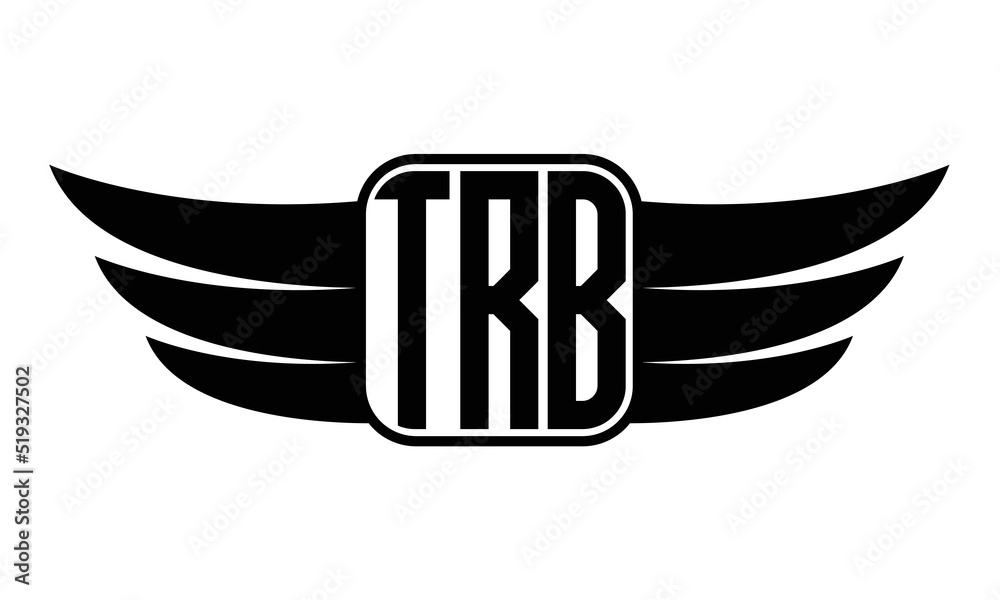 TRB three Letter wing minimalist creative concept icon eagle symbol ...