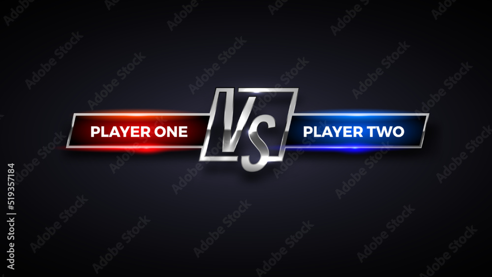 VS Versus Battle headline Modern banner template, Red and Blue shiny ...