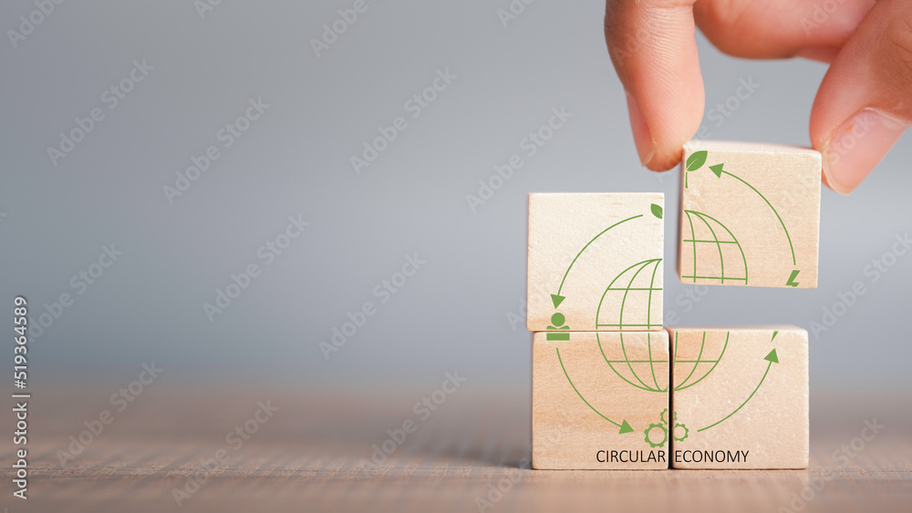 Circular economy cycle concept, sustainable recycle energy, environment ...