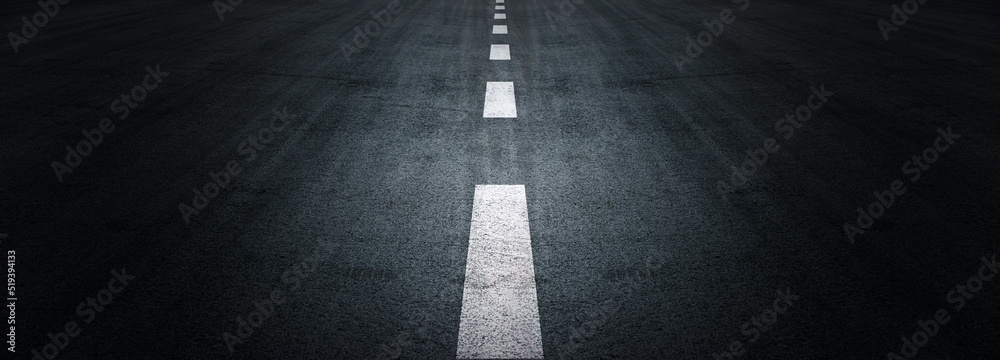 Asphalt road texture background, black tarmac surface with white ...
